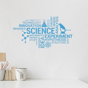 Science Vinyl Wall Decal School Classroom Decor Laboratory Art ...