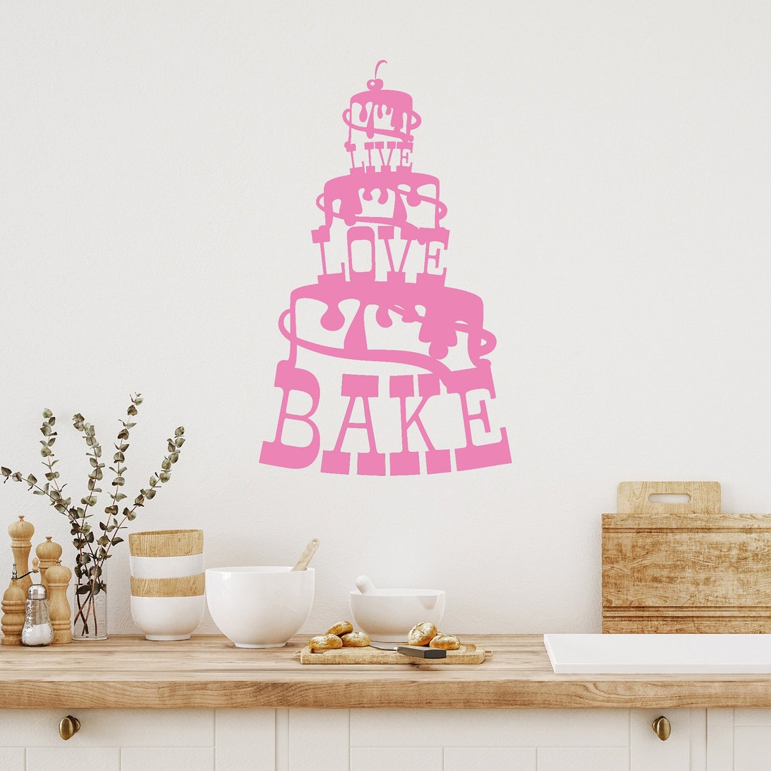 Live Love Bake Wall Vinyl Decal Bakery Candy Store Wedding Cake Pastry ...