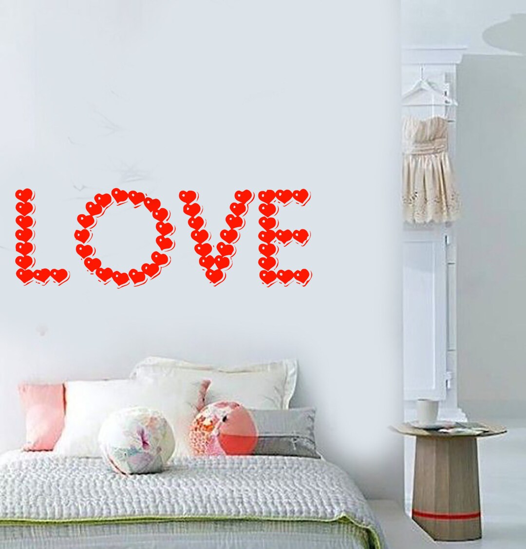 Wall Vinyl Decal Love Words in Hearts Symbols of Love Quote Love Modern ...