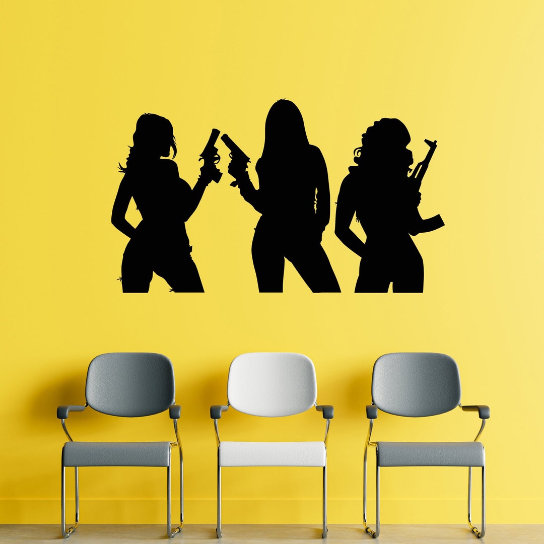 Vinyl Wall Decal Hot Sexy Girls Silhouette Decor Stickers Mural ...