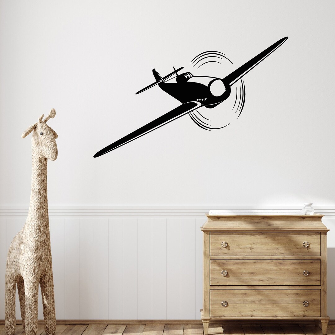 Aircraft Vinyl Wall Decal Aviation Plane Aviator Children's Room ...