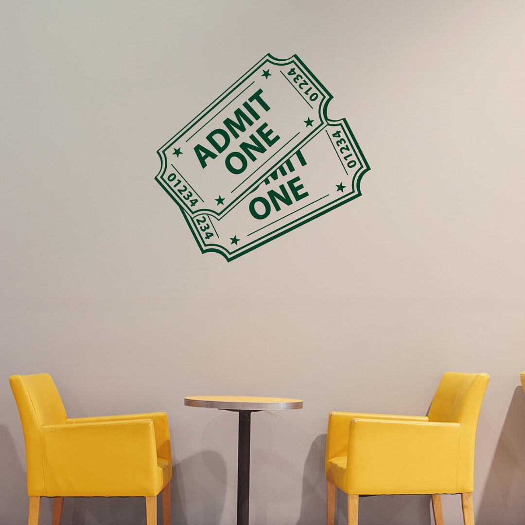 Tickets Wall Vinyl Decal Cinema School Theater Decor Actor Hobby Art ...