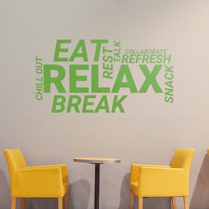 Break Room Wall Decor, Office Teamwork Vinyl Decal, Large Motivational ...