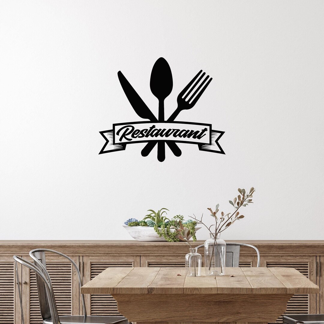 Restaurant Vinyl Wall Decal Sign Kitchen Dining Room Food Decor Window ...
