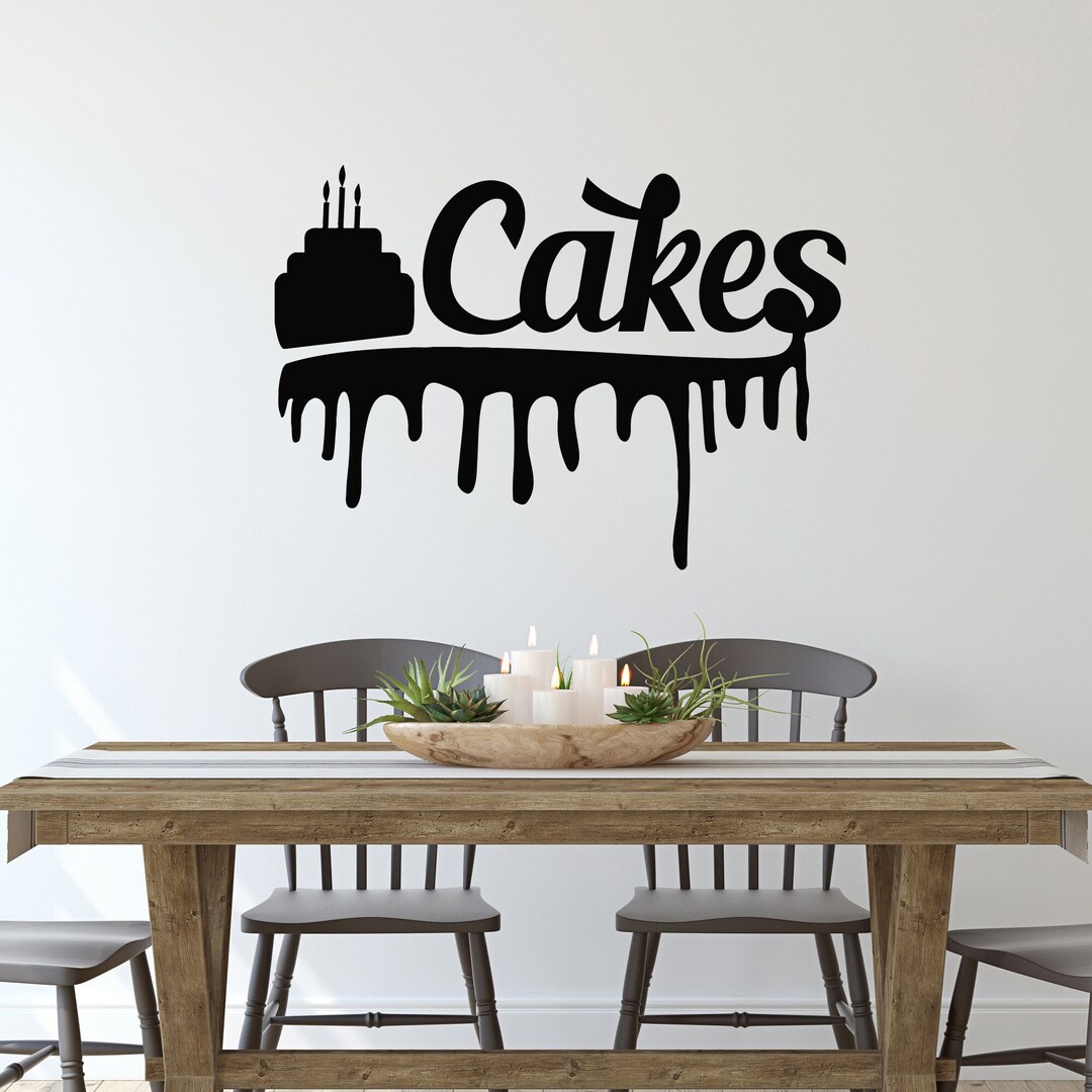 Pastry Shop Vinyl Wall Decal Cakes Kitchen Dining Room Dessert Cream ...