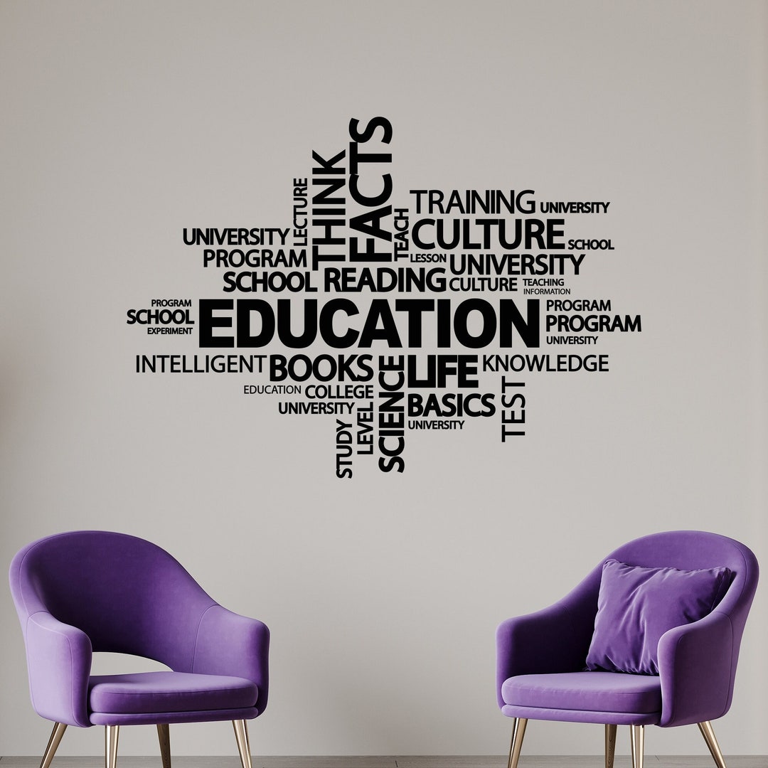 Education Vinyl Wall Decal Word School Interior Classroom Knowledge ...