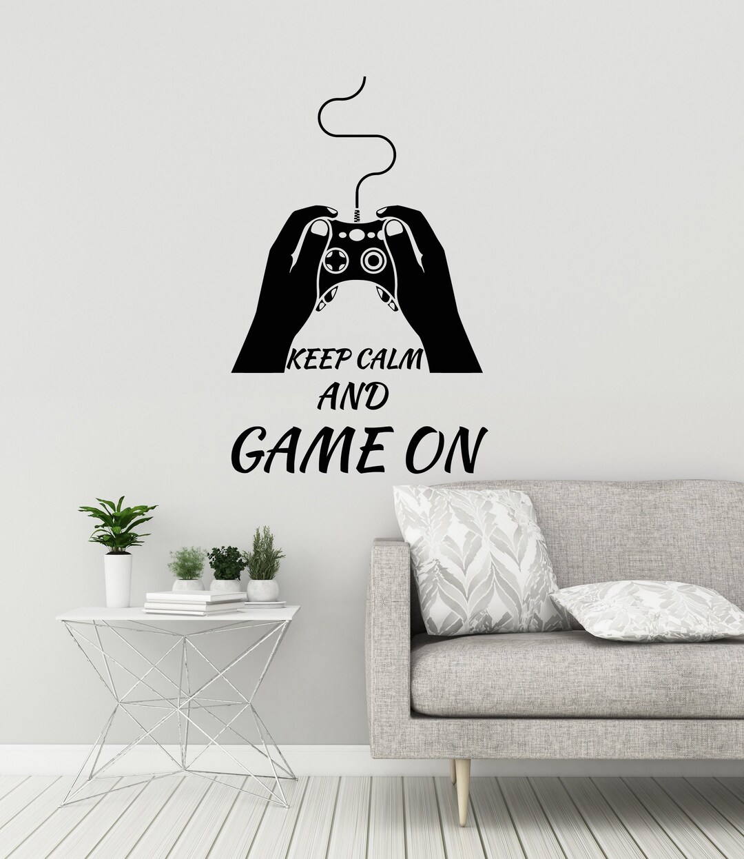 Gaming Quote Vinyl Wall Decal Video Games Joysticks Gamer Saying Room ...