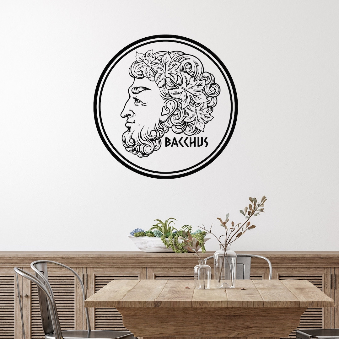 Bacchus Ancient Greek God Vinyl Wall Decal Wine Bar Ancient Greece ...