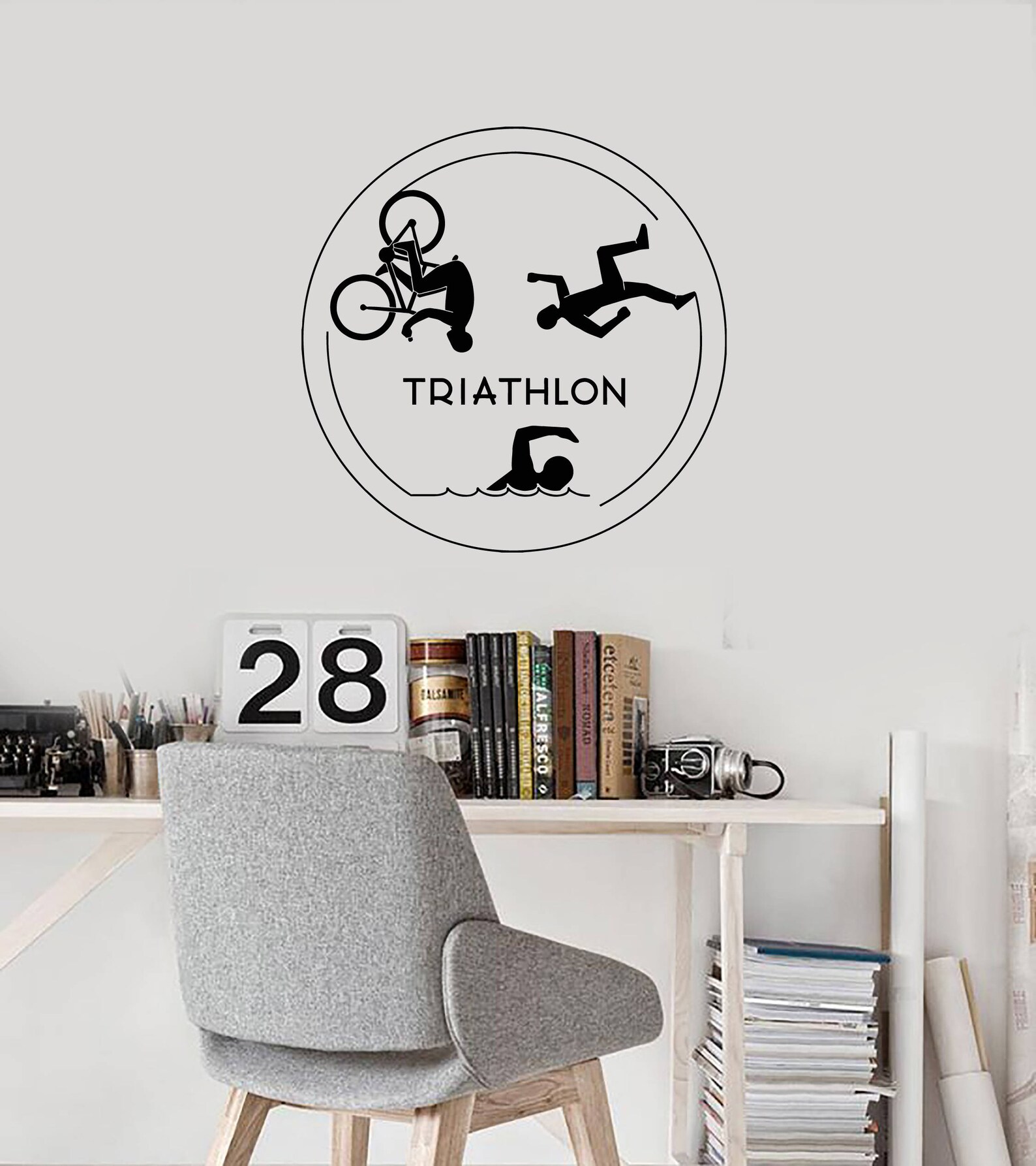 Triathlon Vinyl Wall Decal Triathletes Sport Swimming Cycling - Etsy