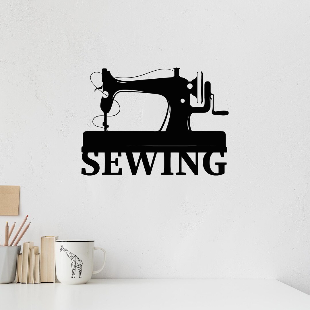 Sewing Vinyl Wall Decal Craft Room Decoration Idea Interior Sewing ...