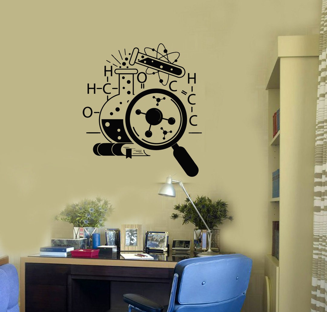 Chemistry Science Art Vinyl Wall Decal School Decor Chemical Lab Class ...
