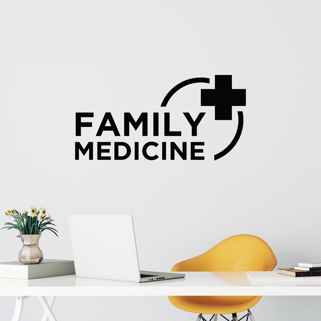 Family Medicine Vinyl Wall Decal Sign Logo Hospital Clinic Decoration ...