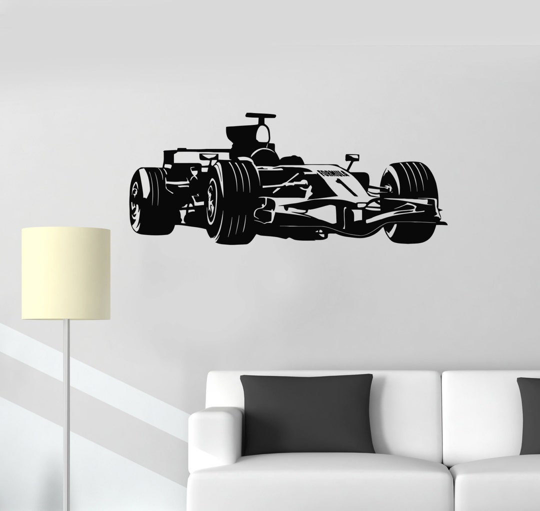 Wall Vinyl Decal Car Racing Formula Race Man Cave Sticker (#1024da) - Etsy