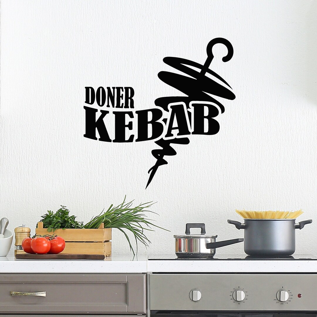 Doner Vinyl Wall Decal Kebab Barbecue Cooking Food Cafe Stickers Mural ...