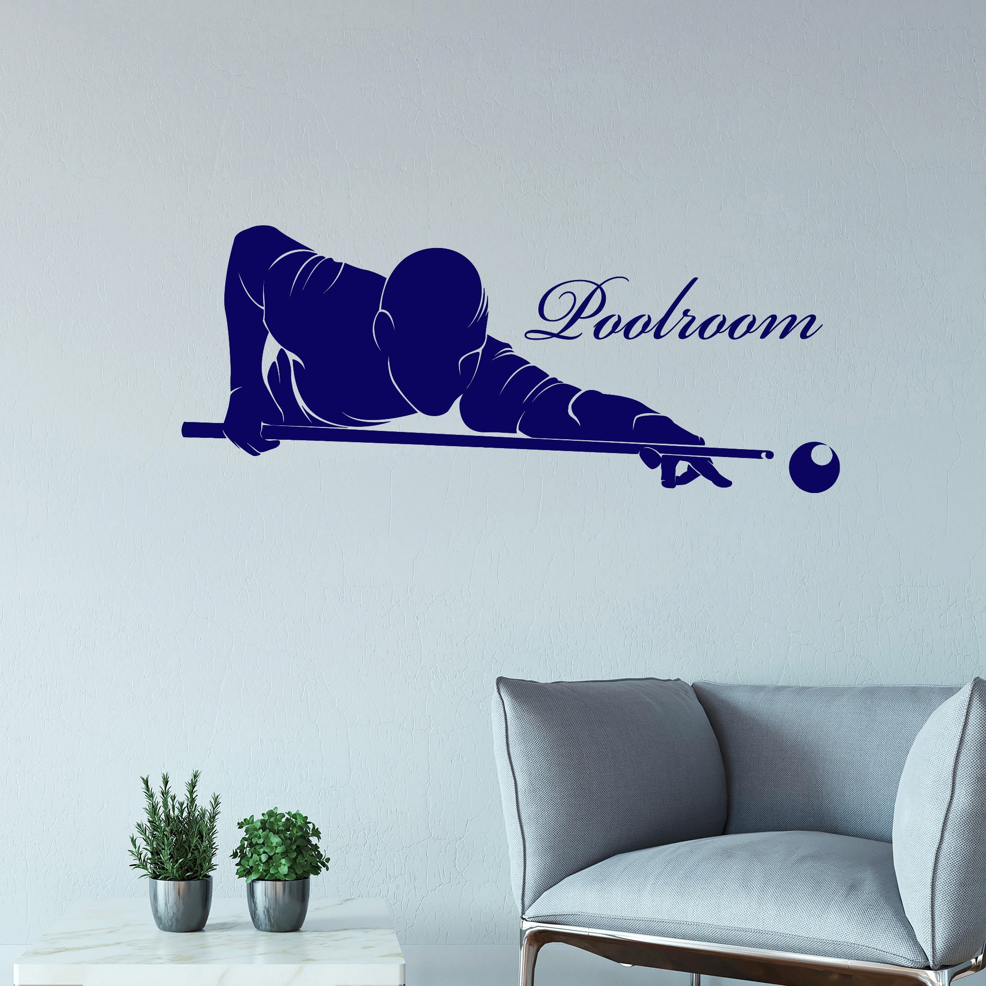 Billiard Club Logo Vinyl Wall Decal Hobbies for Man Cave Game Player ...