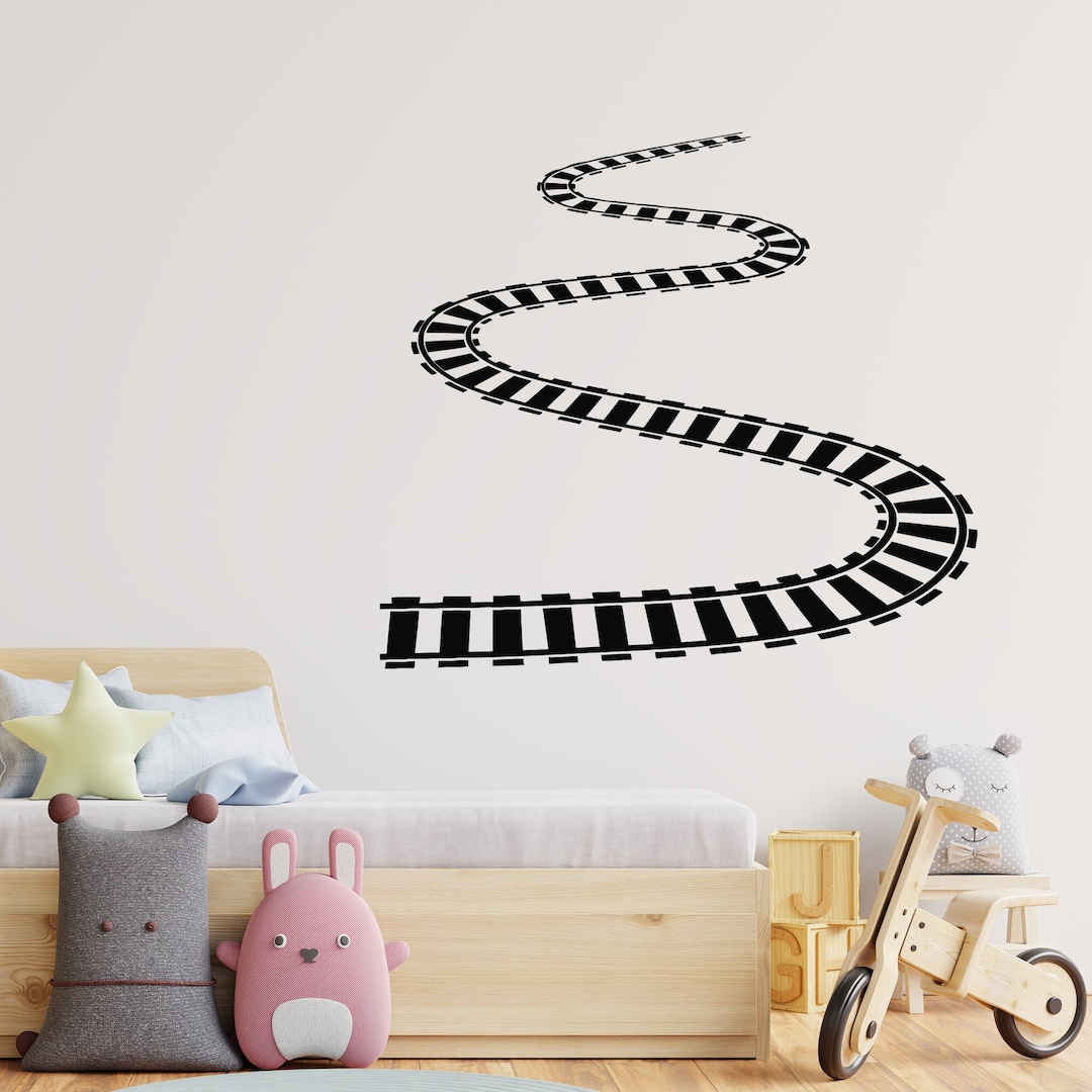 Train Vinyl Wall Decal Rails Railway Wagon Children's Roomstickers ...