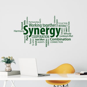 Synergy Vinyl Wall Decal Motivational Home Office Teamwork Team Decor ...