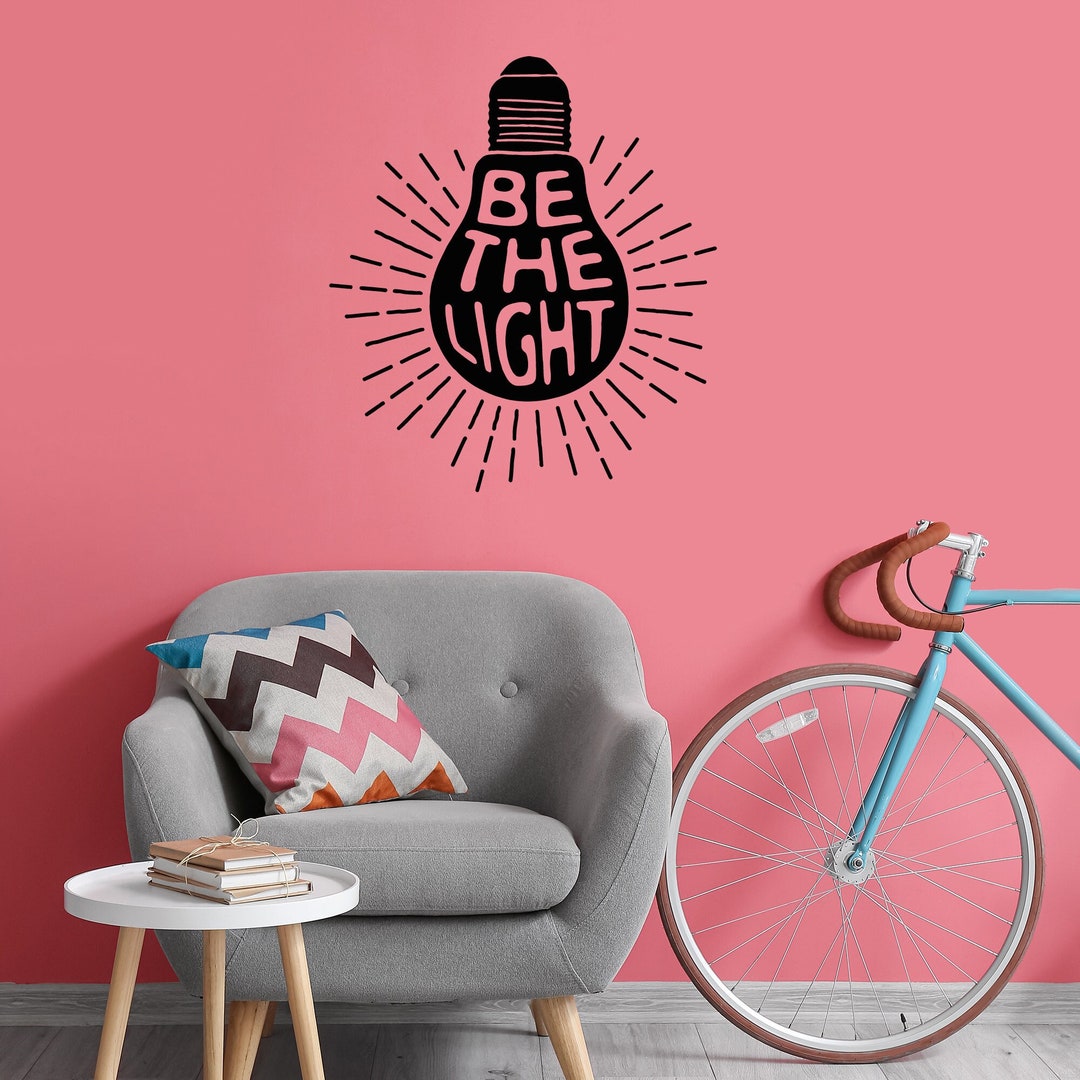 Lightbulb Vinyl Wall Decal Matthew 5 14 Bible Verse Inspiring Phrase Be ...