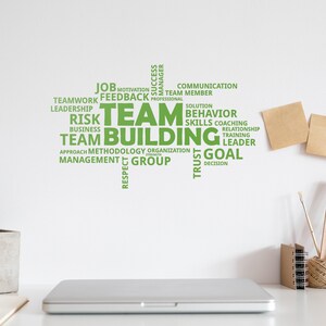 Inspiring Team Building Words Wall Decal - Corporate Office Art ...