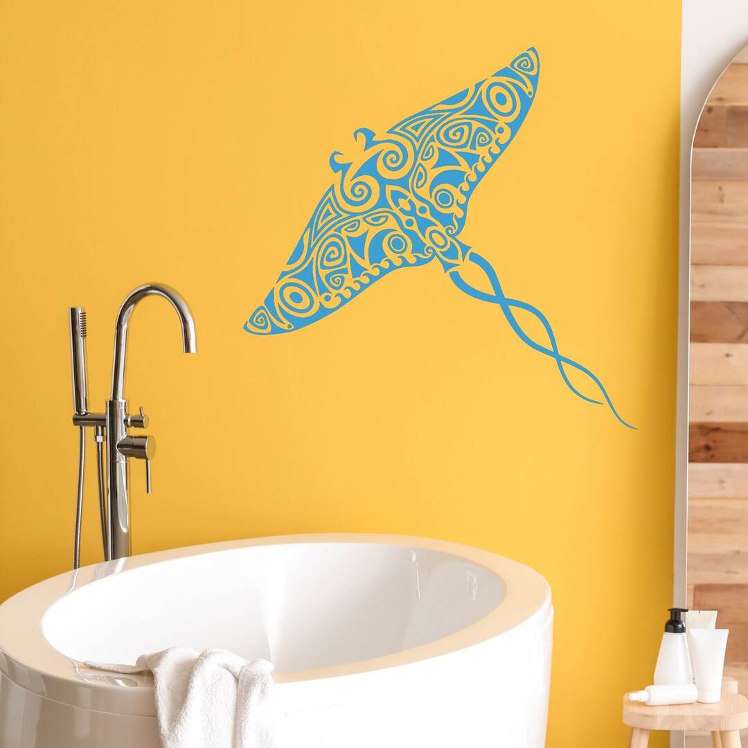 Stingray Aetobatus Wall Vinyl Decal Abstract Sea Animal Marine Style ...