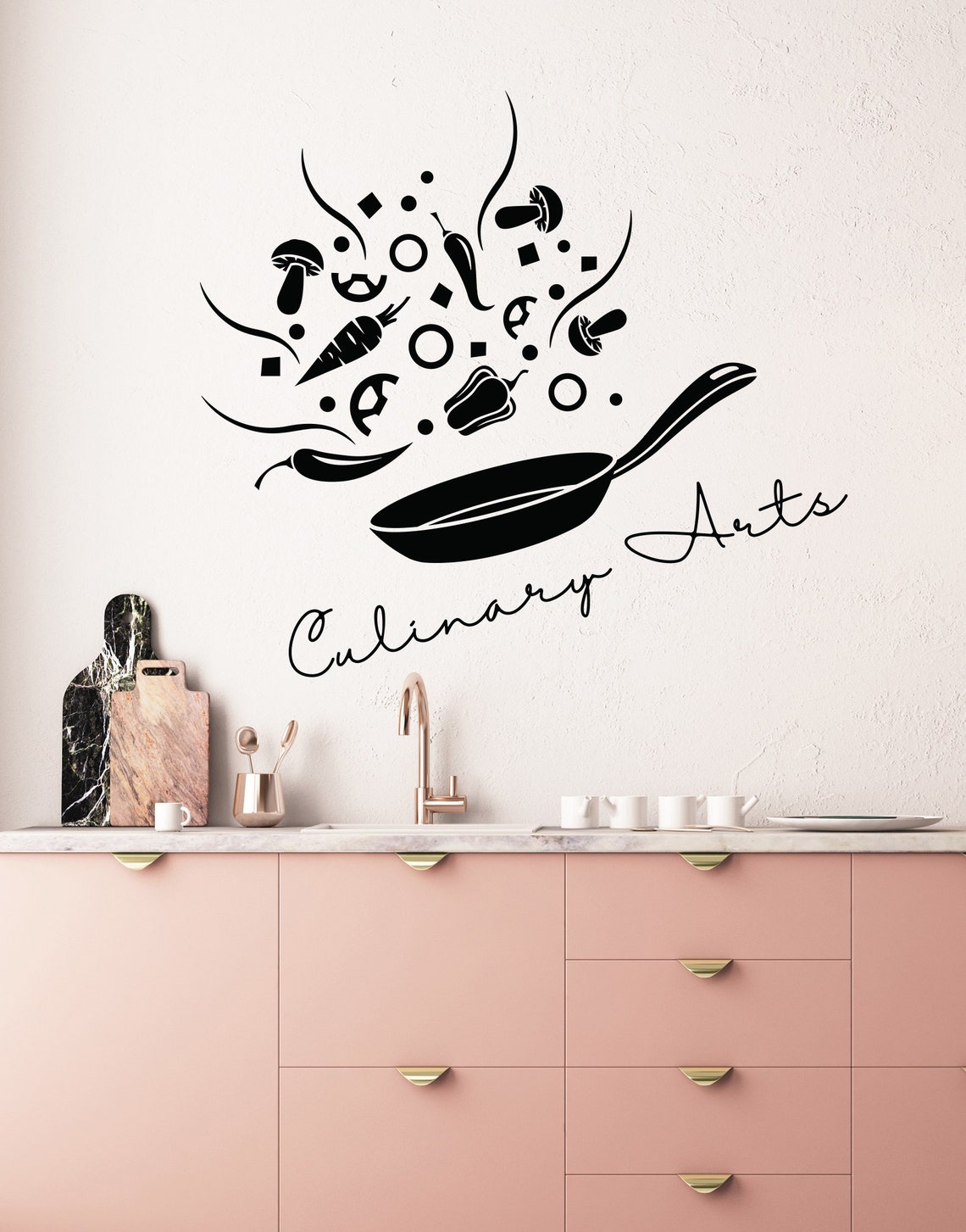 Culinary Arts Vinyl Wall Decal Pan Chef Cook Kitchen Stickers - Etsy