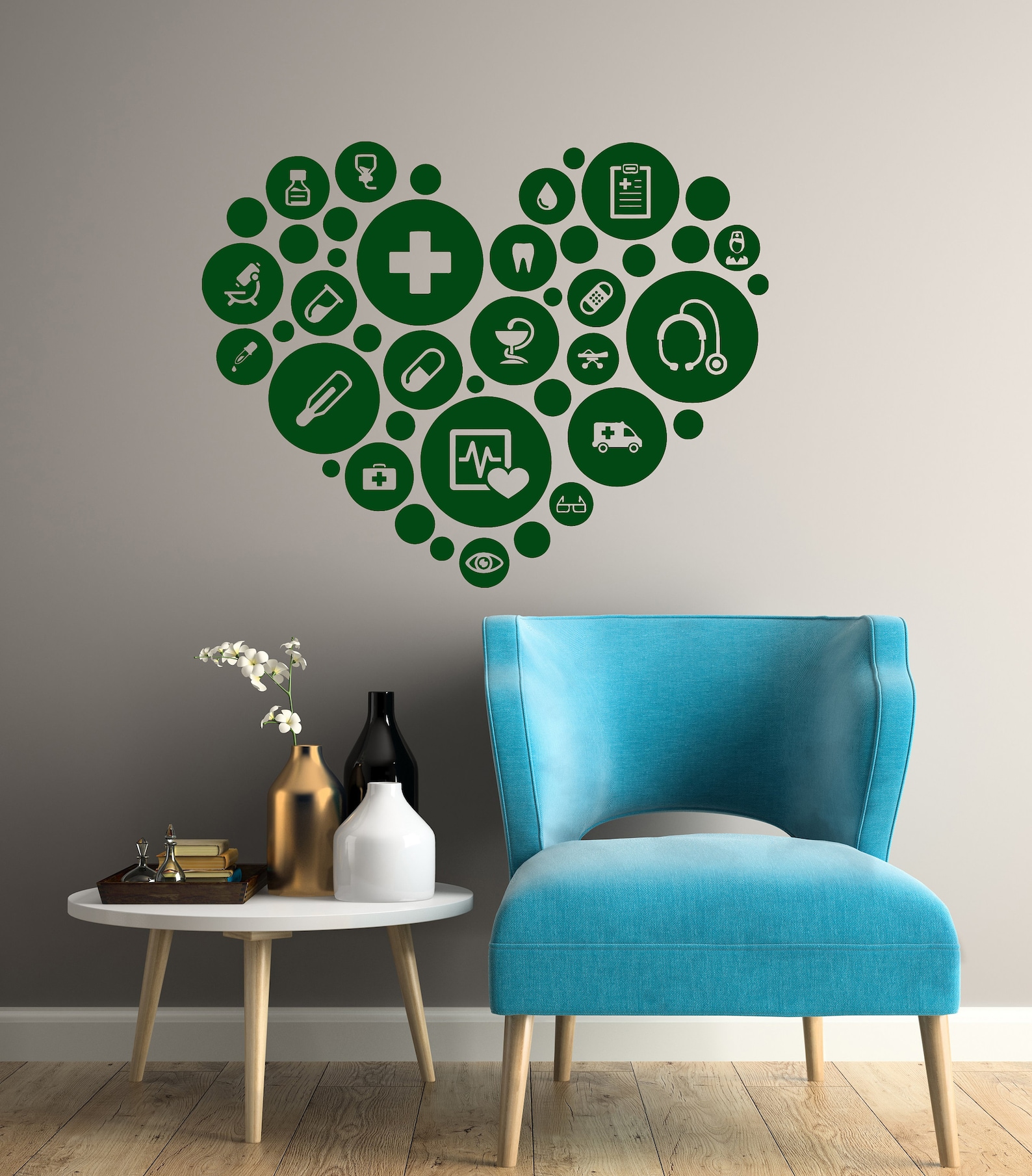 Heart Vinyl Wall Decal Medical Office Hospital Health Pharmacy - Etsy