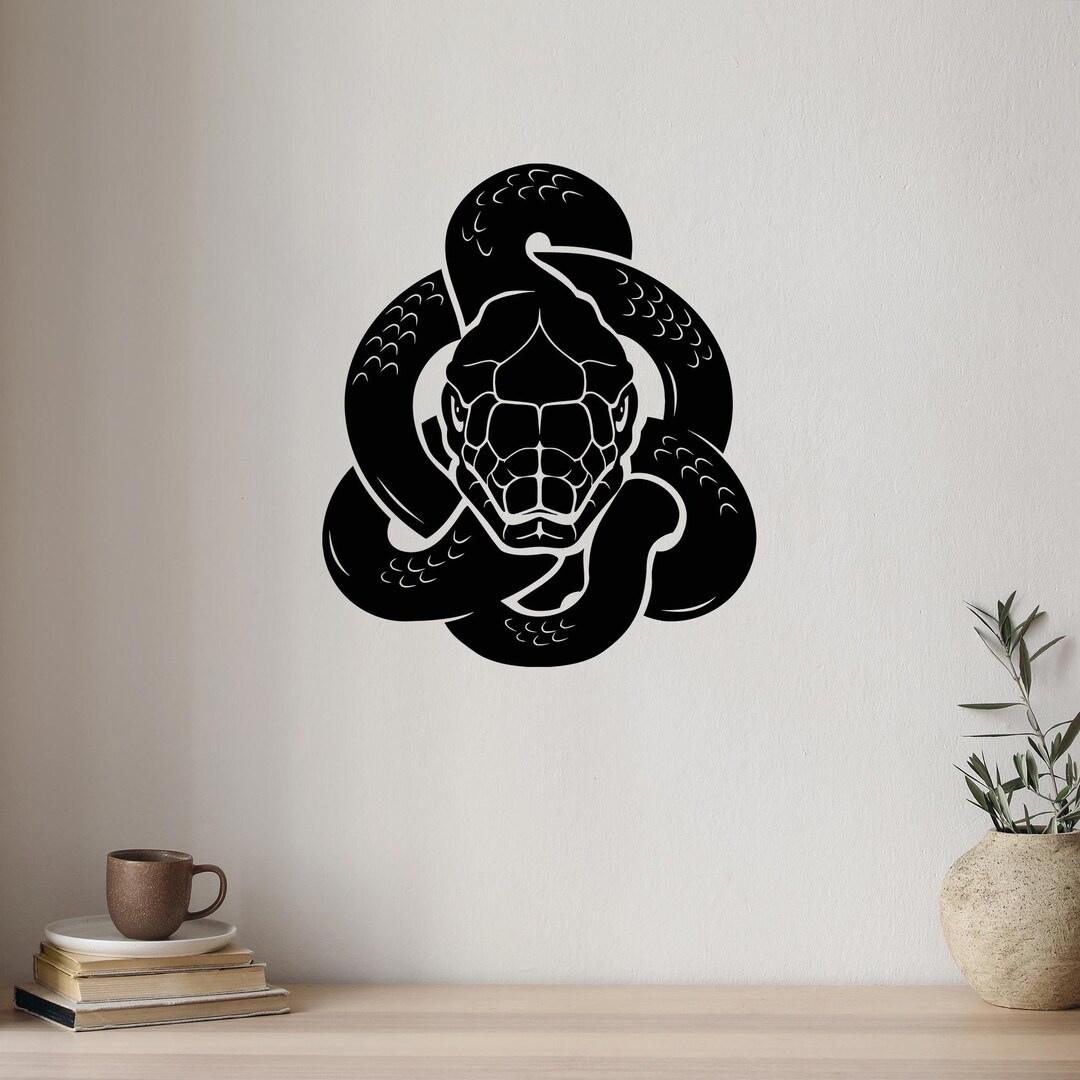 Black Snake Vinyl Wall Decal: Reptile Room Decor (#028dl) - Etsy