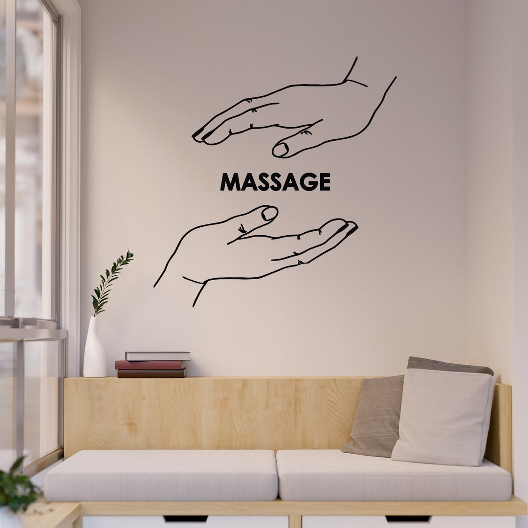 Massage Vinyl Wall Decal Spa Hand Beauty Salon Relax Health Therapy ...