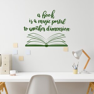Book Quote Vinyl Wall Decal Library Reading Corner Saying Words Read ...