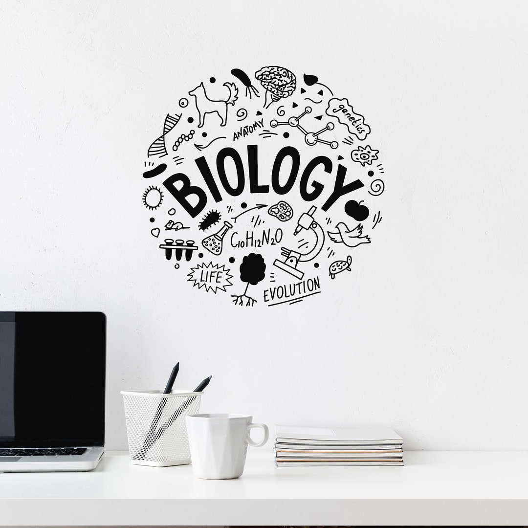Biology Vinyl Wall Decal Science Classroom Decor School Biologist Gift ...
