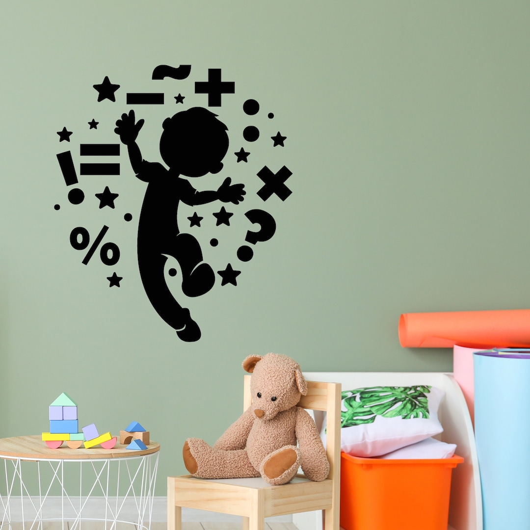 Math Vinyl Wall Decal Symbols School Class Kids Room Stickers Mural ...