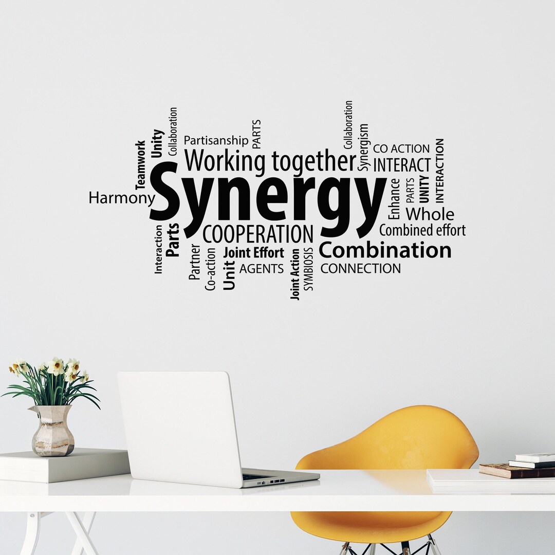 Synergy Vinyl Wall Decal Motivational Home Office Teamwork Team Decor ...