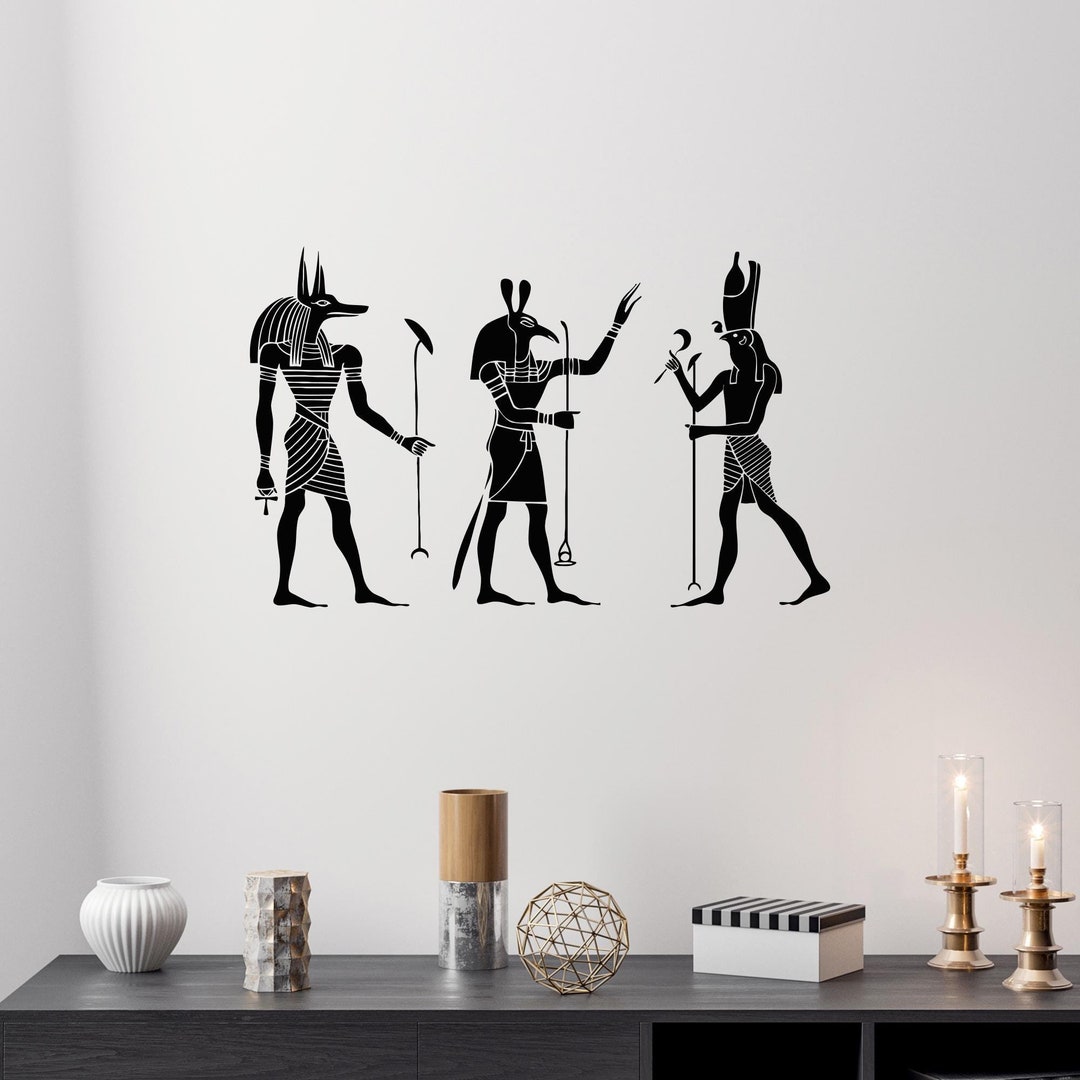 Egyptian Gods Vinyl Wall Decal Ancient Egypt Culture Anubis Horus Thoth ...