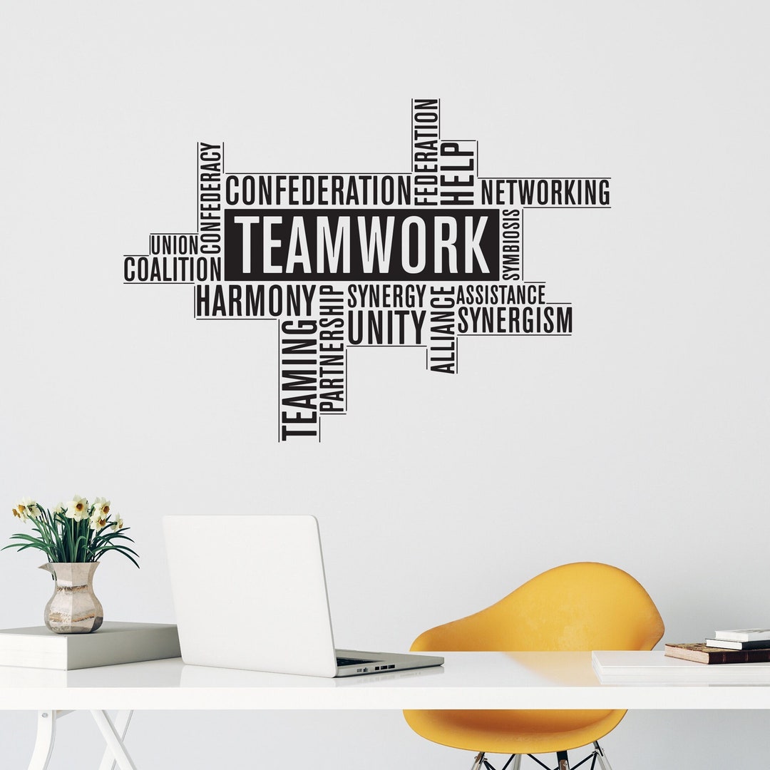 Teamwork Vinyl Wall Decal Team Work Office Space Decoration Workplace ...