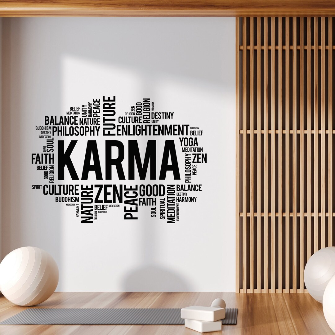 Karma Vinyl Decal Decal : Good Energy Home Decor Yoga Zen Meditation ...