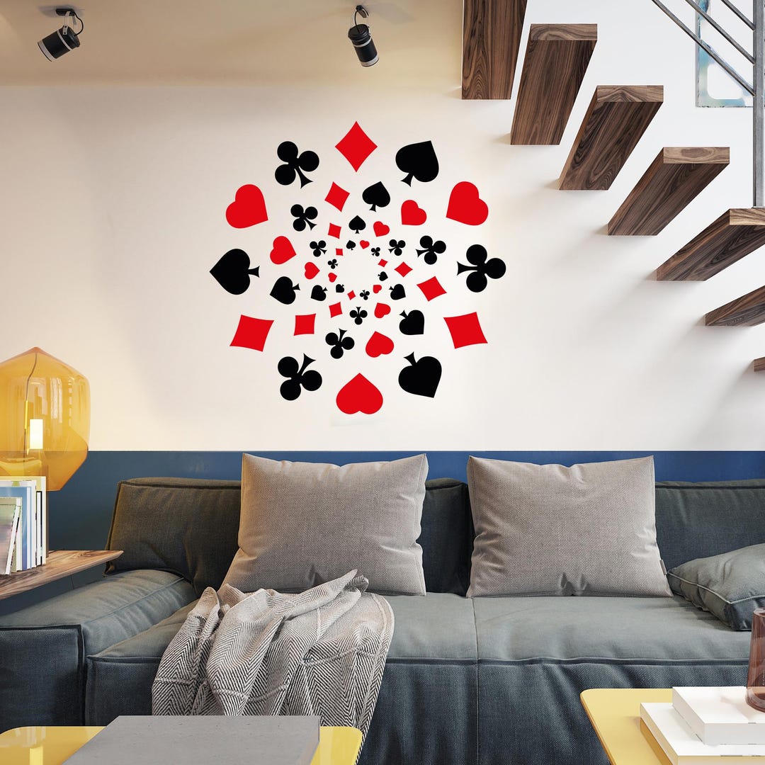 Poker Card Suits Vinyl Wall Decal for Game Room Decor | Modern Casino ...