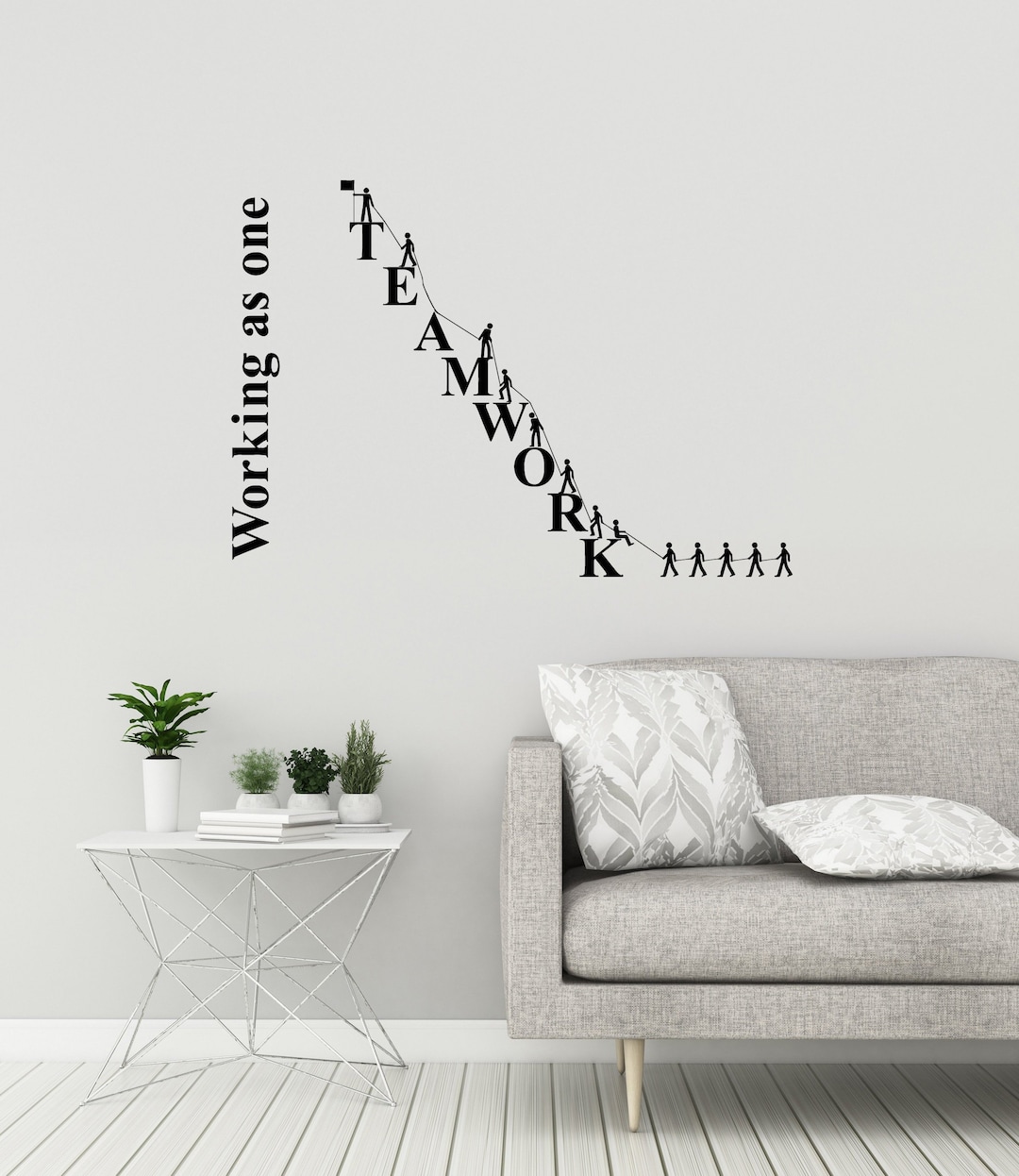 Teamwork Vinyl Wall Decal Office Quote Saying Team Work Business ...