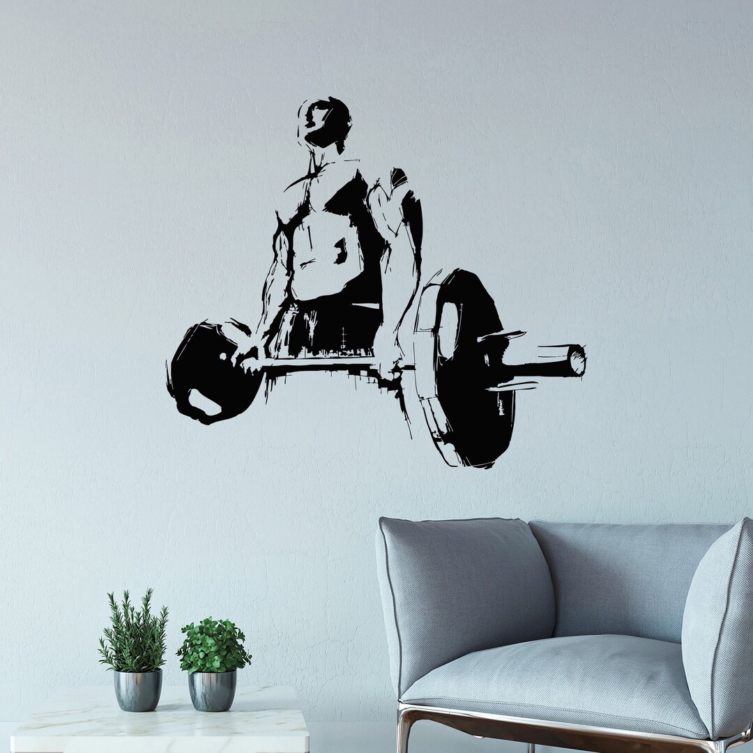 Bodybuilder Vinyl Wall Decal Home Gym Fitness Center Studio ...