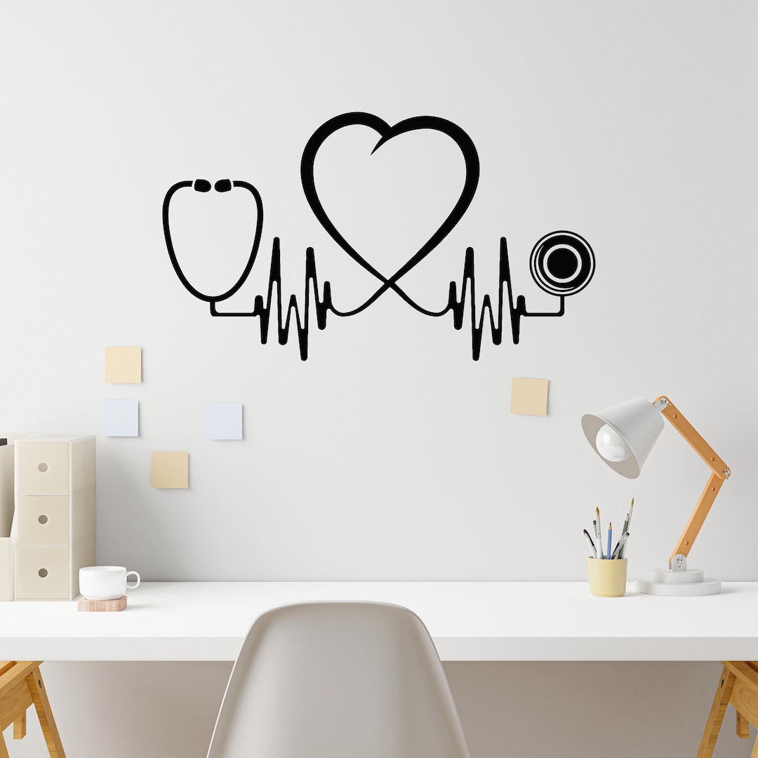 Heartbeat Vinyl Wall Decal Health Care Pulse Clinic Hospital Nursing ...