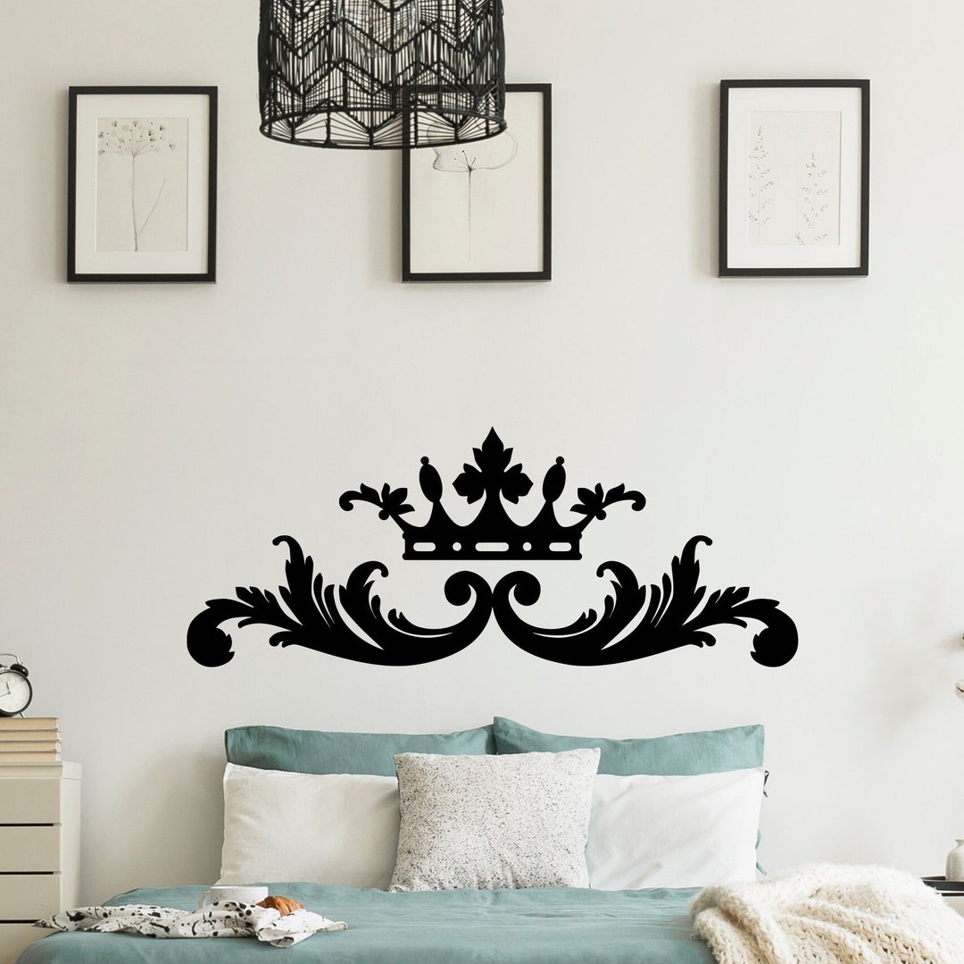 Royal Pattern Wall Vinyl Decal Imitation Stucco Bed Headboard ...
