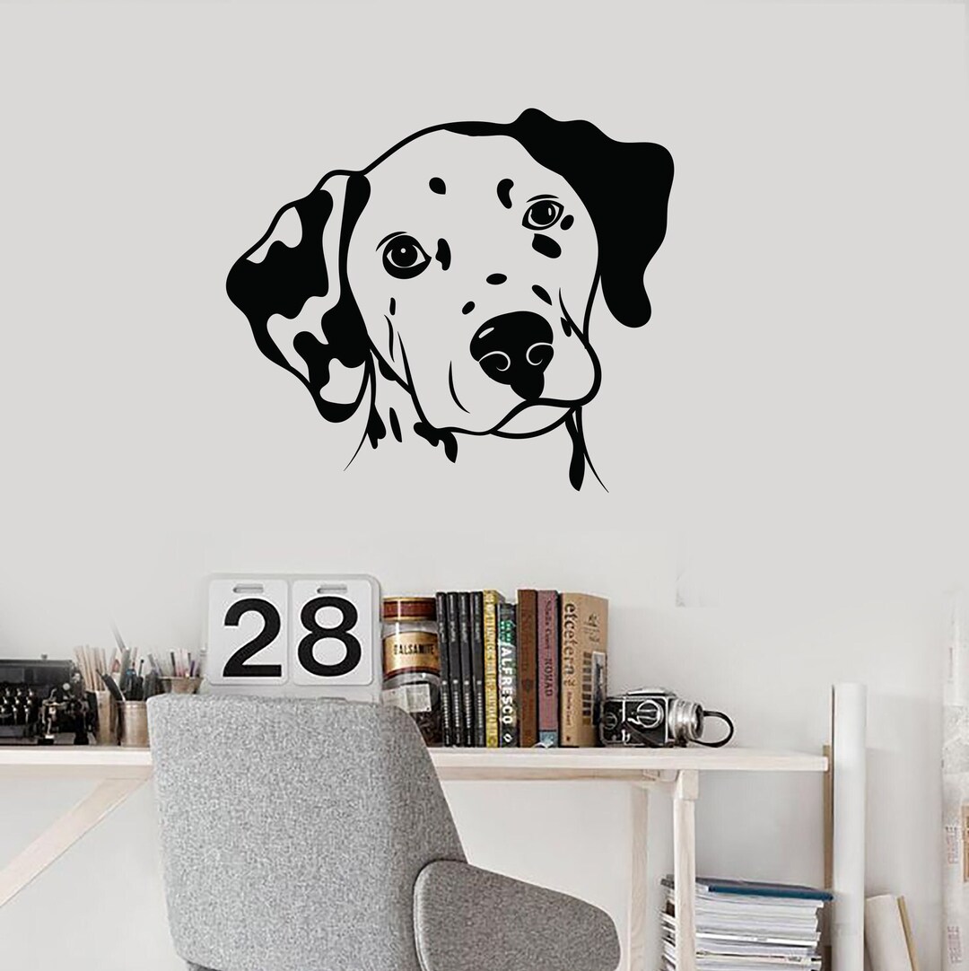 Dog Dalmatian Vinyl Wall Decal Animal Pet Shop Grooming Salon Stickers ...