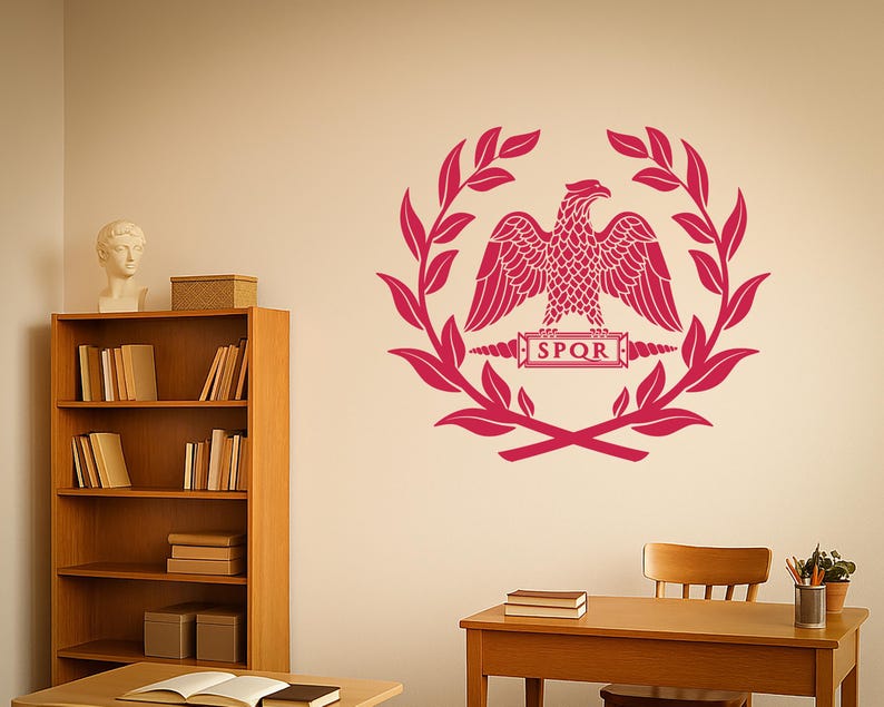 Roman Eagle Vinyl Wall Decal - SPQR Ancient Symbol Roman Empire Home ...