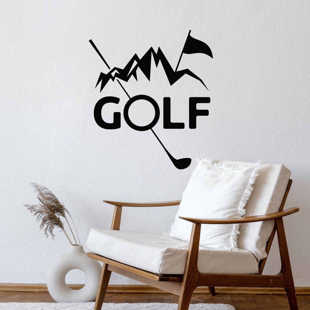 Golf Vinyl Wall Decal - Sports Lover Home Decor - Golfing Wall Art Golf ...