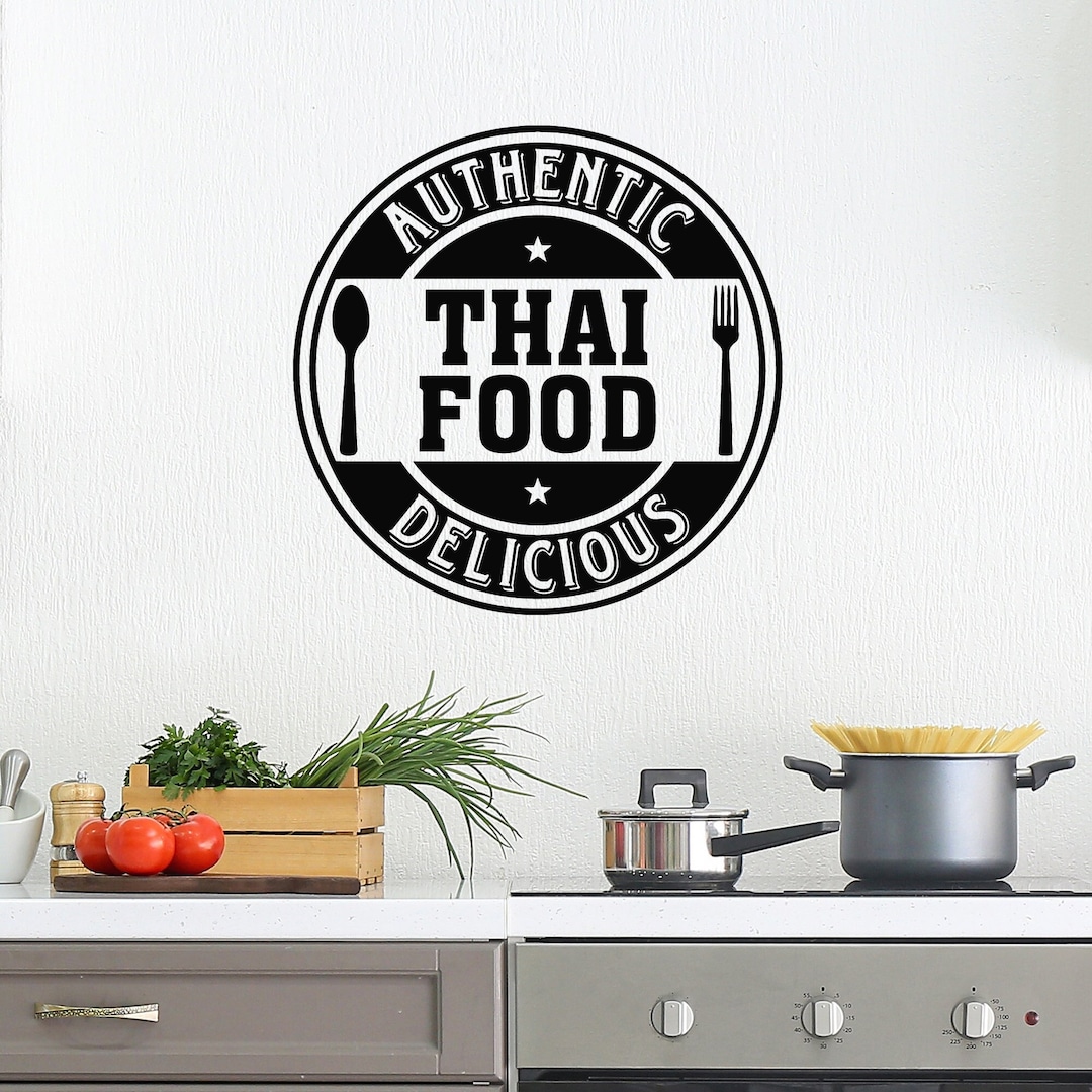 Authentic Thai Food Vinyl Wall Decal Kitchen Cuisine Restaurant ...
