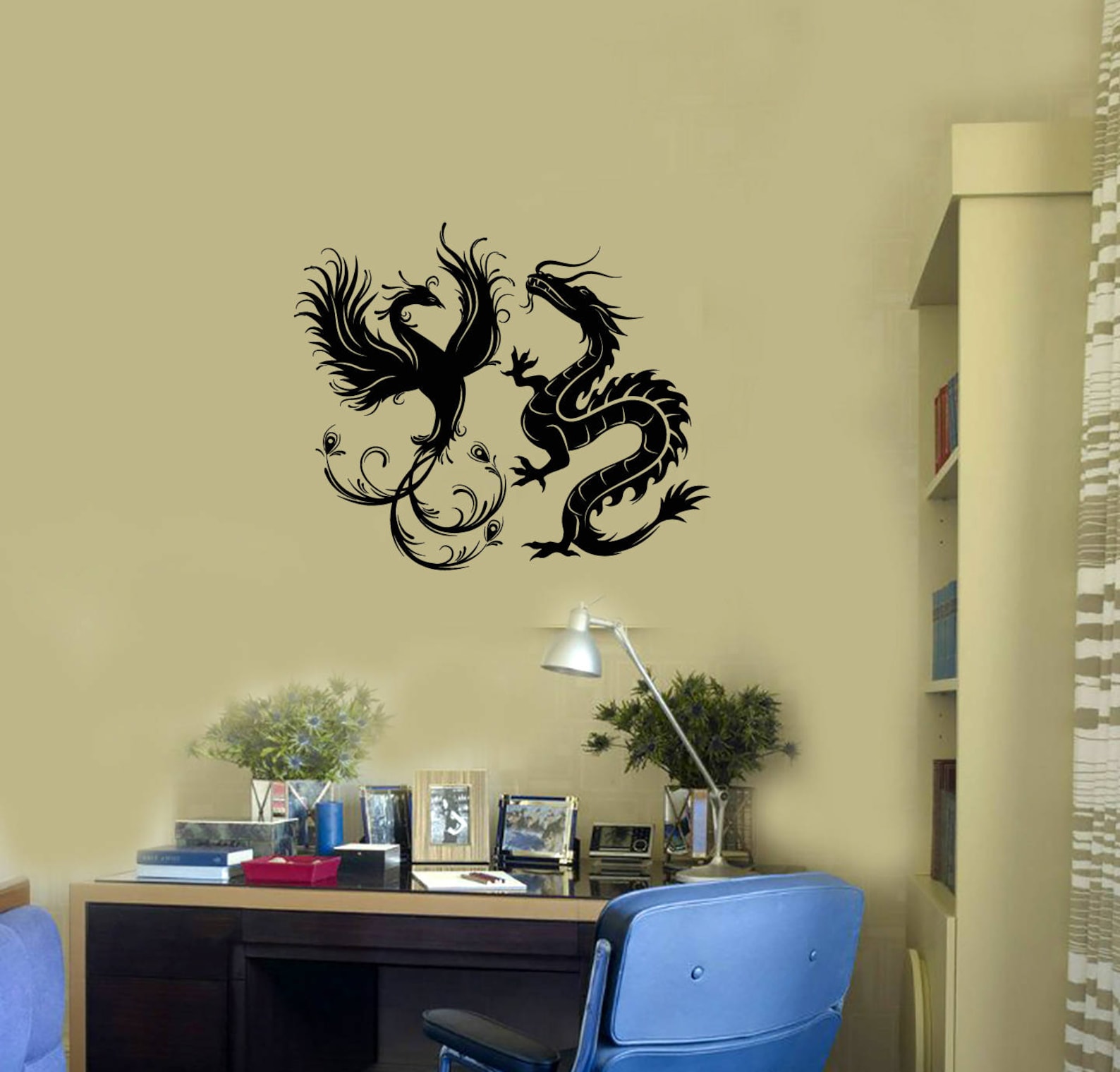 Phoenix Dragon Vinyl Wall Decal Fantasy Magic Creature Asian | Etsy