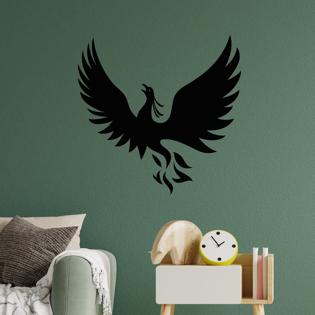 Phoenix Vinyl Wall Decal Fantasy Bird Symbol of Rebirth Myth Stickers ...