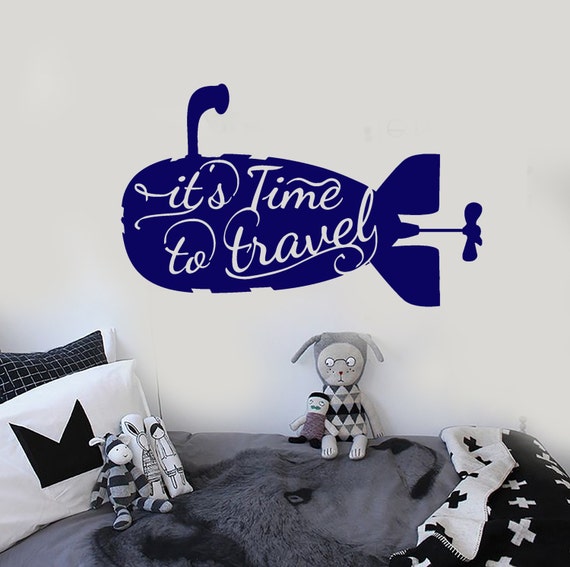 Wall Vinyl Decal Travel Quotes It's Time to Travel - Etsy
