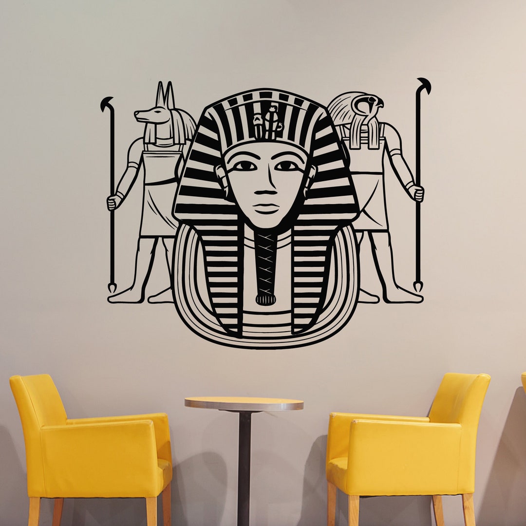 Pharaoh Vinyl Wall Decal Ancient Egypt Egyptian Tutankhamun Stickers ...