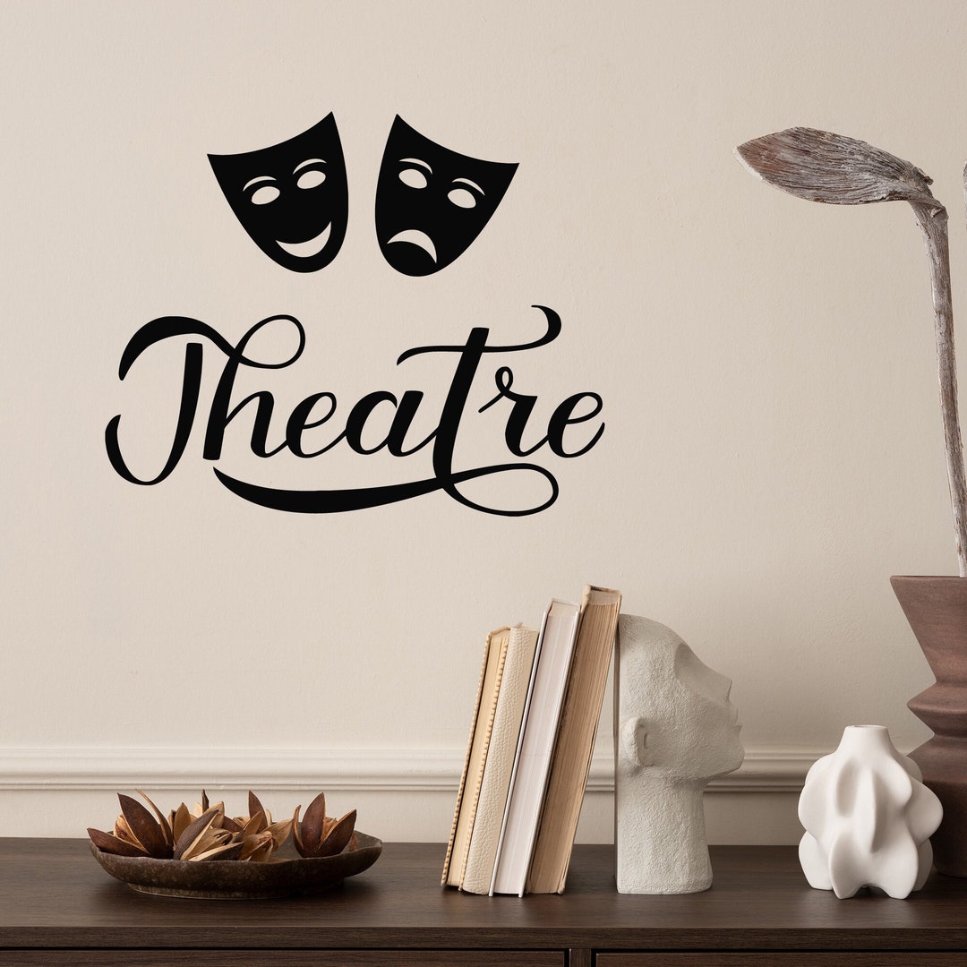 Cinema Vinyl Wall Decal Films Movie Theatre Mask Interior Stickers ...