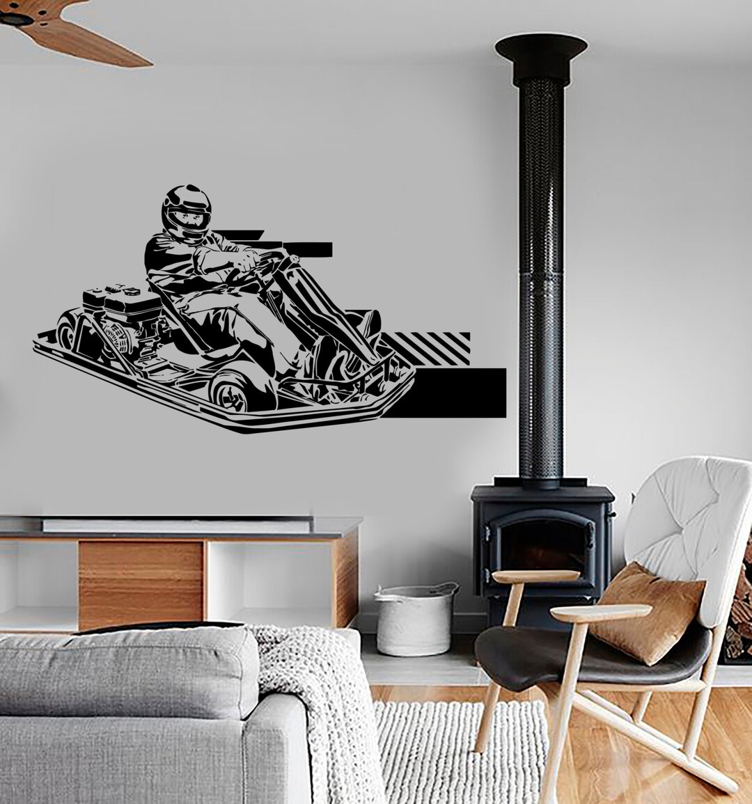 Wall Vinyl Art Decal Karting Formula 1 Kart Racing Superkart Speed Car ...